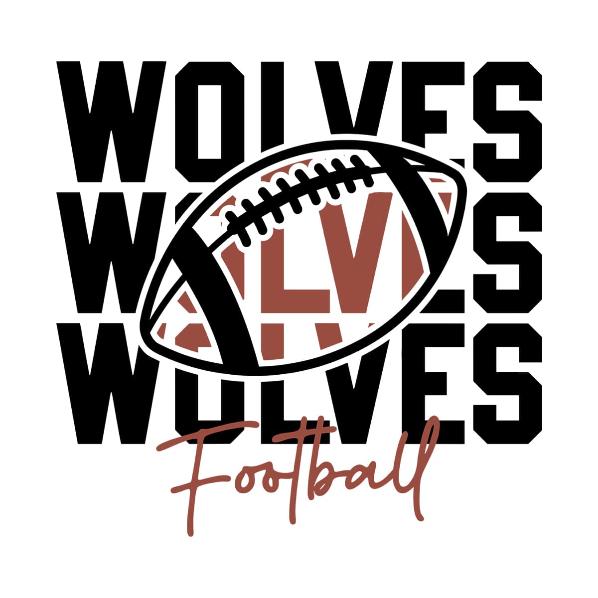 Wolves Stacked Football SVG 4538 - Vectorday
